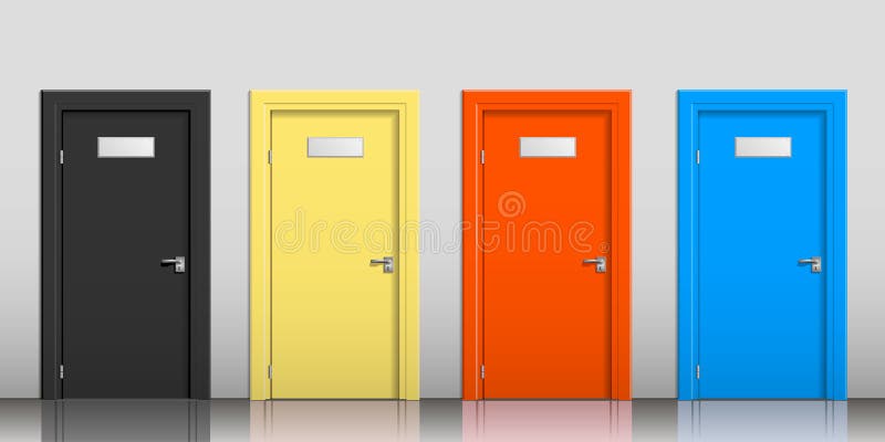 The Doors of Different Colors Stock Vector - Illustration of design ...