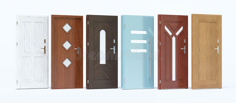 Doors for House in Different Colors and Materials Stock Image - Image ...