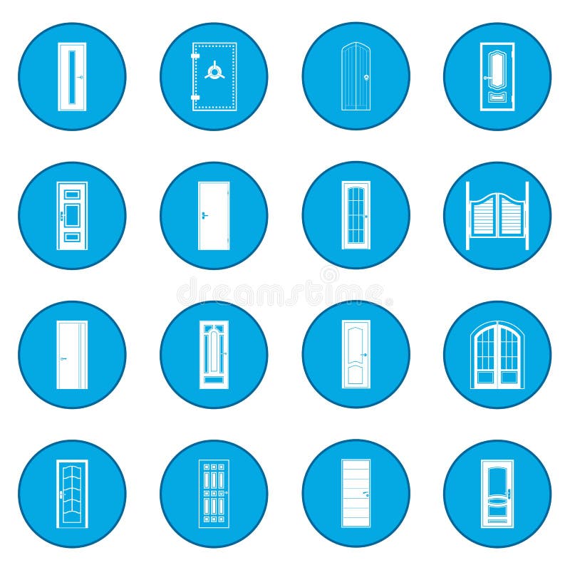 Doors icon blue stock vector. Illustration of lock, collection - 93051335