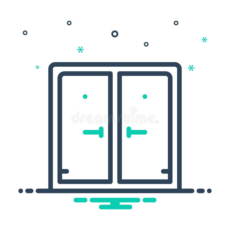 Mix Icon for Doors, Gate and Doorway Stock Illustration - Illustration ...