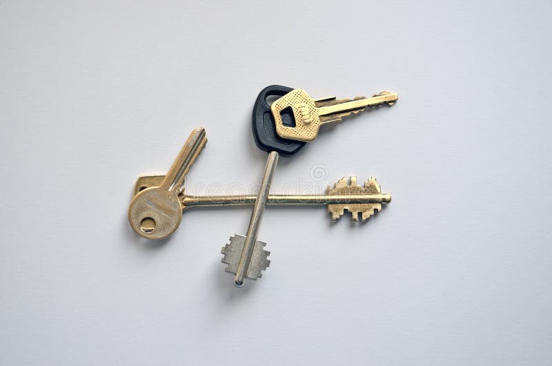 Doors Keys on White Background. Stock Photo - Image of concept, lock ...