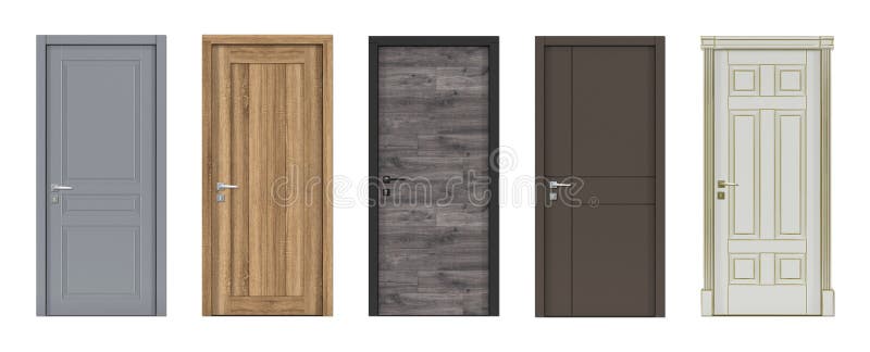 Doors for Modern Interior 3D Render. Stock Illustration - Illustration ...
