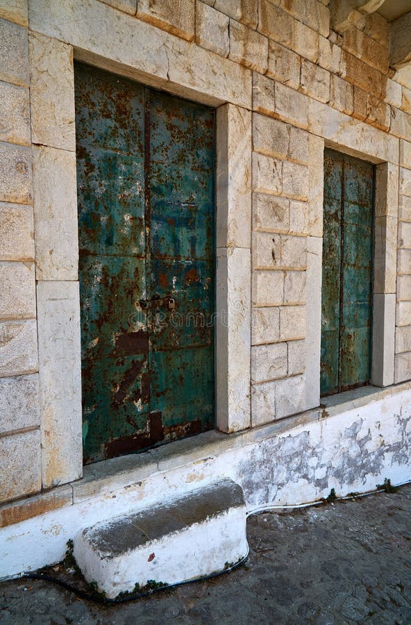 Doors in the old house stock image. Image of arch, house - 100064407