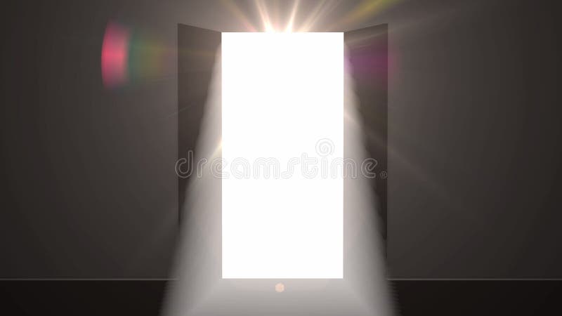 Doors Open and Bright Divine Light Shines 3d Stock Illustration ...