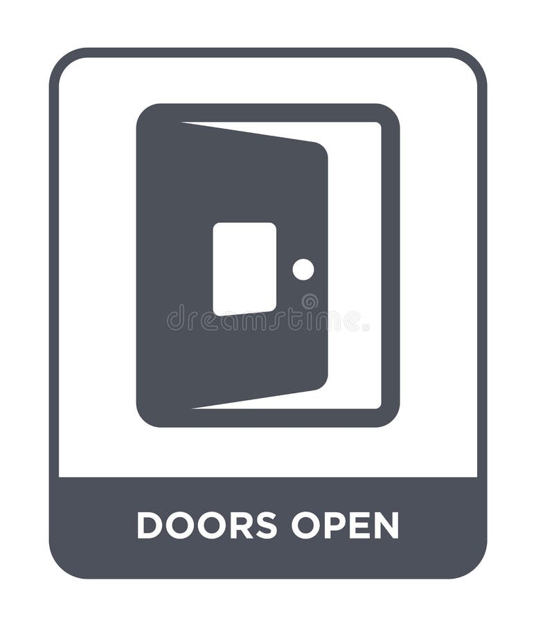 Doors Open Icon in Trendy Design Style. Doors Open Icon Isolated on ...