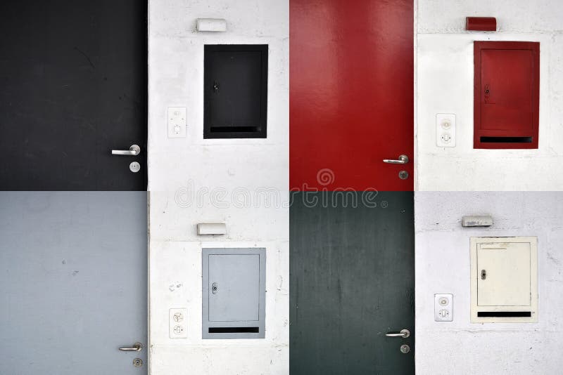 Doors and post boxes stock photo. Image of post, doors - 53386948