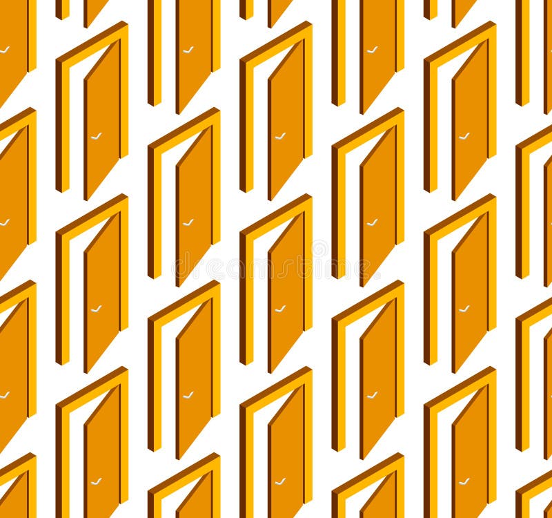 Doors Seamless Isometric Vector Wallpaper. Stock Vector - Illustration ...
