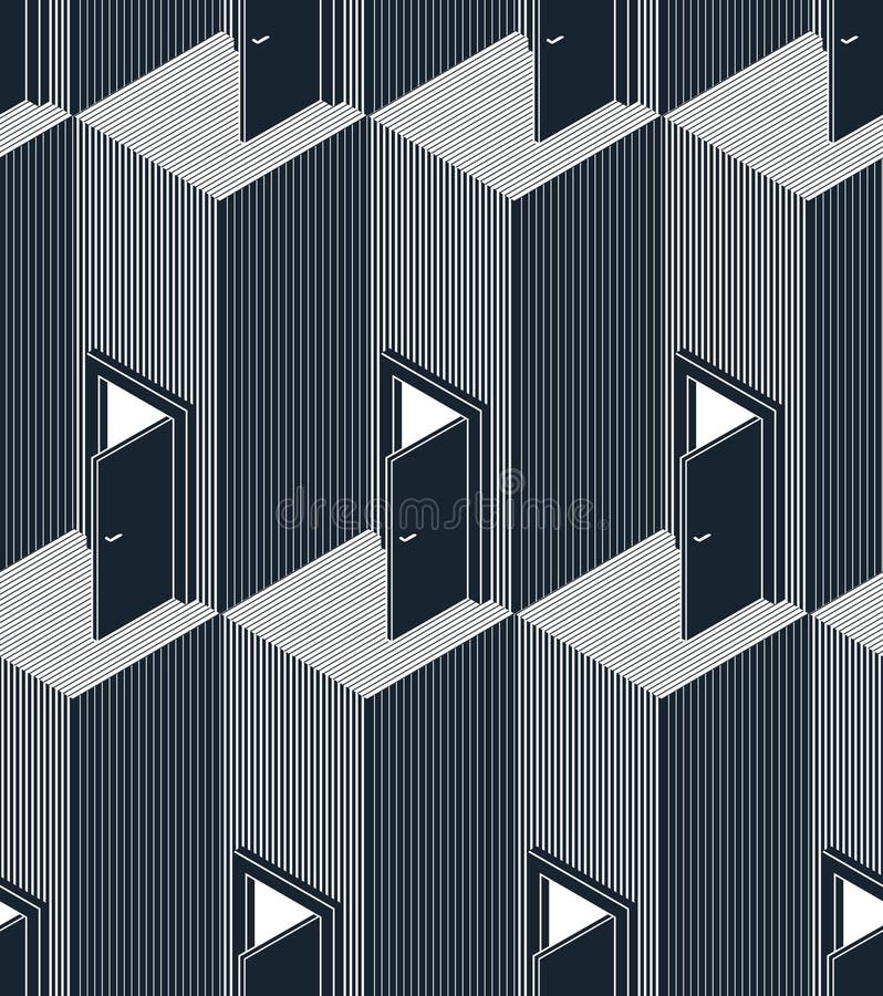 Doors Seamless Vector Background. Stock Vector - Illustration of pretty ...