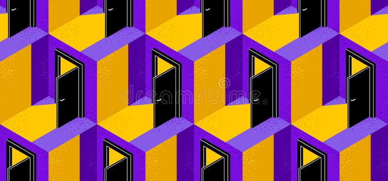 Doors Seamless Vector Background. Stock Vector - Illustration of ...
