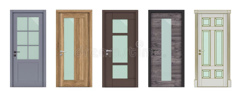 Doors for Modern Interior 3D Render. Stock Illustration - Illustration ...