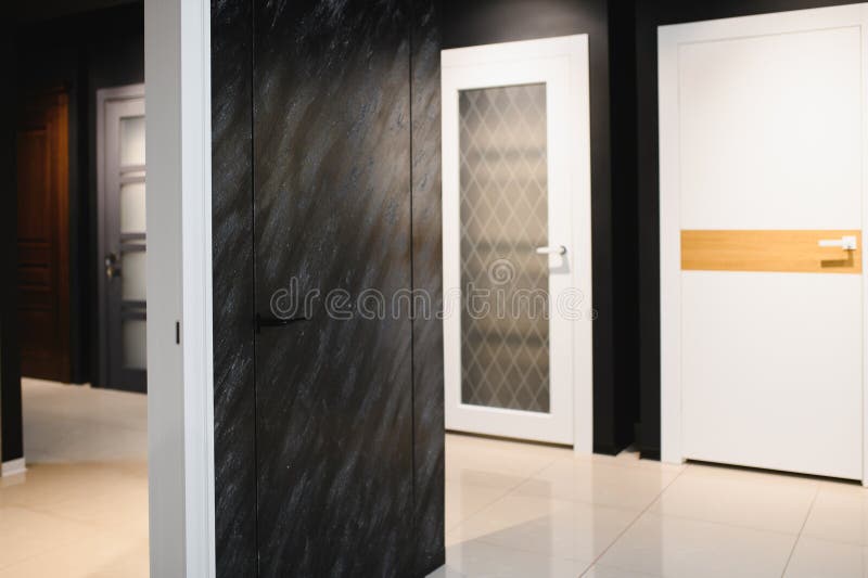 Doors are Sold at a Hardware Store Stock Image - Image of entrance ...