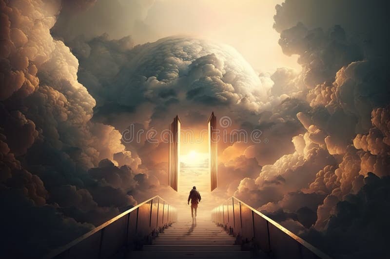 Doors to heaven stock illustration. Illustration of cloud - 271965269