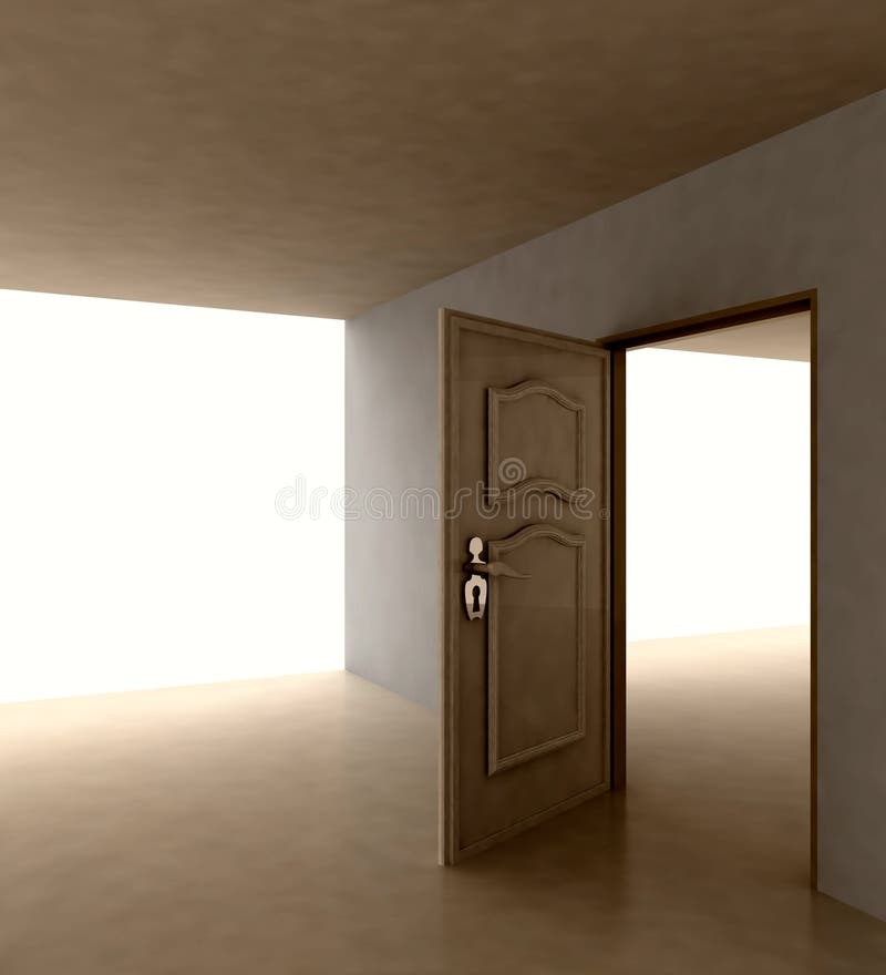 Doorway with Interior Door Scene and Sunlight Stock Illustration ...