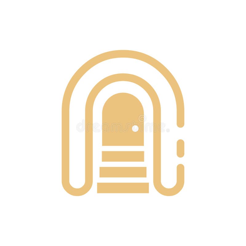 Doorway with Three Steps Icon Stock Vector - Illustration of doorway ...