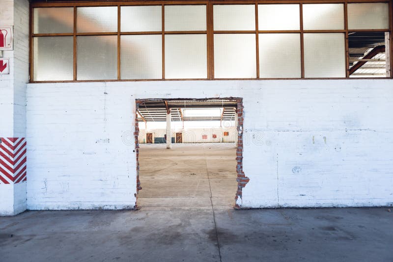 Abandoned warehouse stock photo. Image of industrial - 163828884