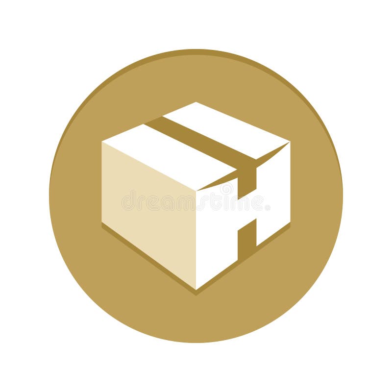 Doos gouden Pictogram vector illustratie. Illustration of achtergrond ...