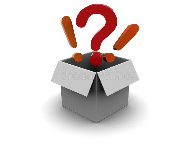 Verrassing in een doos 3D stock illustratie. Illustration of karton ...