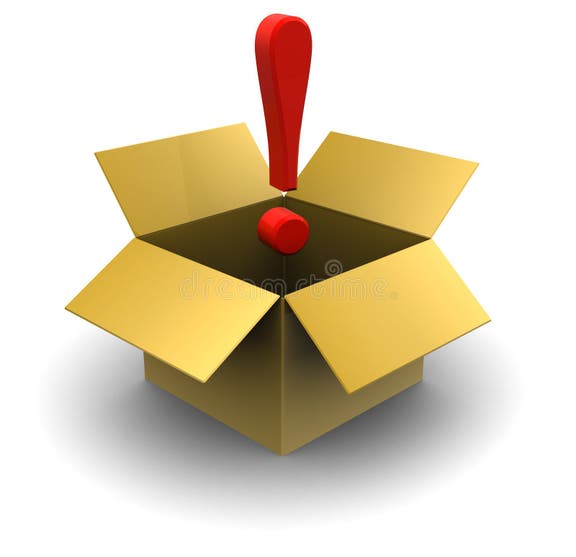 Doos met verrassing stock illustratie. Illustration of teken - 31995918