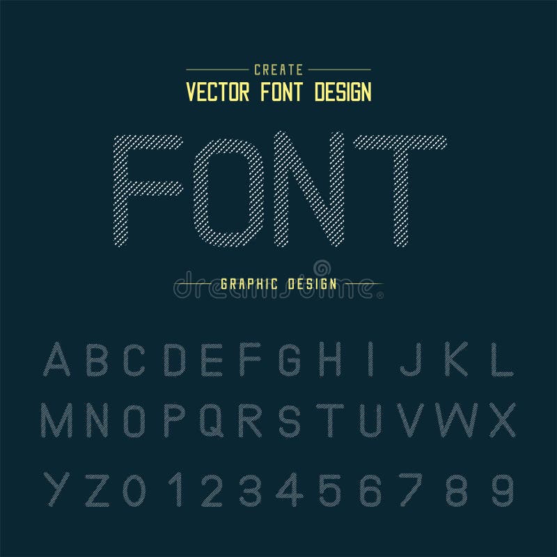 Dotted Font and Alphabet Vector, Typeface Letter and Number Design ...