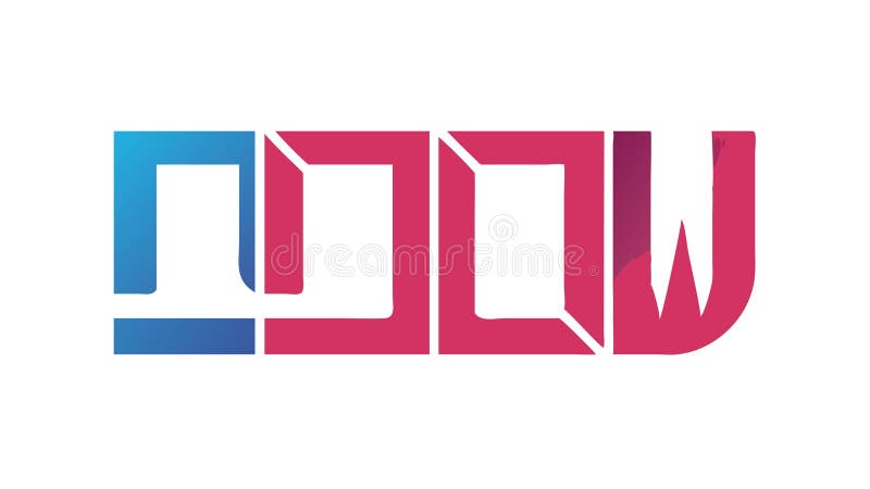 DOOW Geometric Text Logo with Dynamic Angles, Vector Design Generative ...