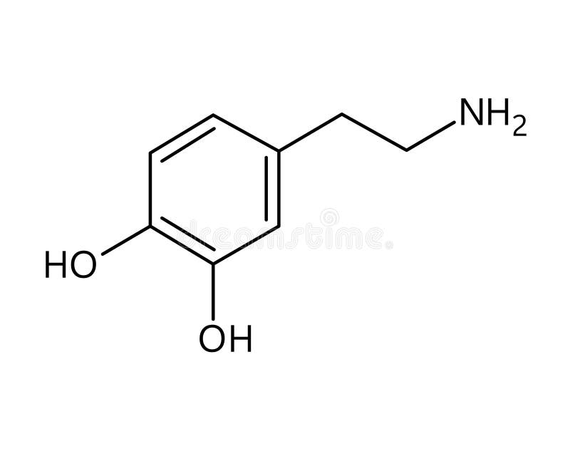 Dopamine Structural Formula of Molecular Structure Stock Vector ...