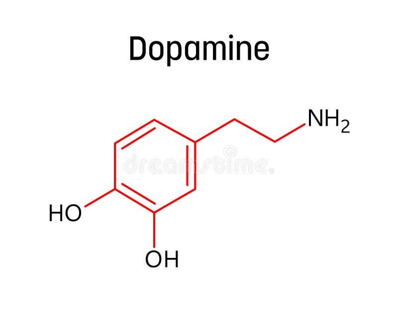 Dopamine Structural Formula of Molecular Structure Stock Illustration ...