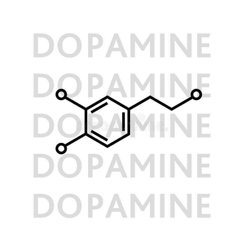 Dopamine Molecular Structure. Neurotransmitter Molecule. Vector Stock ...