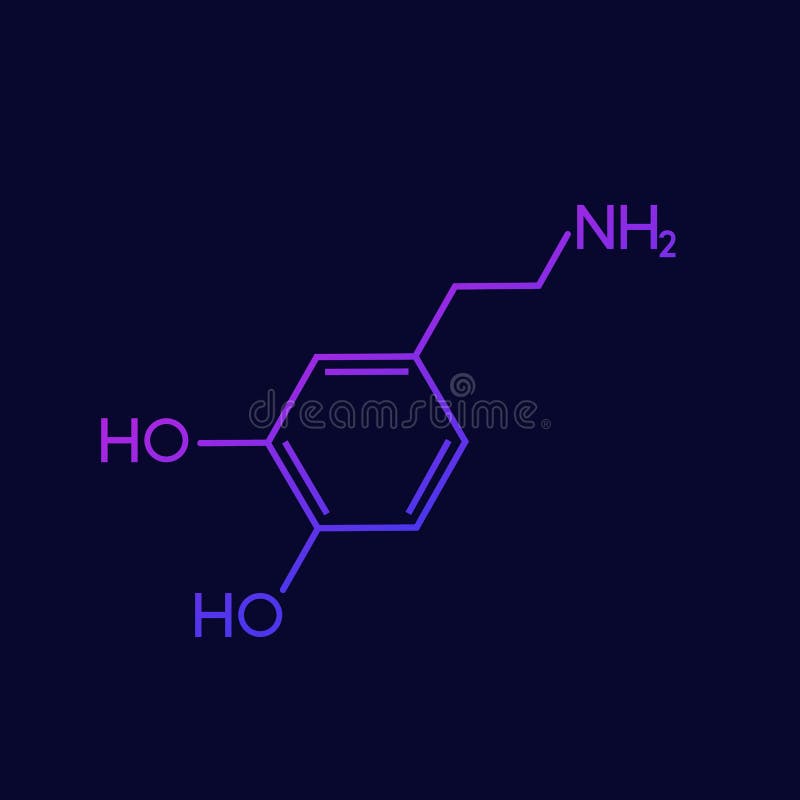 Dopamine Neurotransmitter Molecule. Catecholamine Class Compound that ...