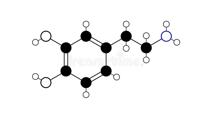 Dopamine Molecular Structure, 3d Model Molecule, Neuromodulatory ...