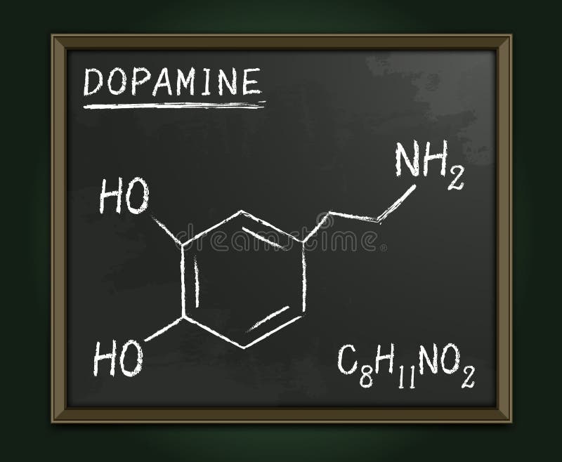Dopamine Molecule Structure on the Classroom Blackboard in Realistic ...