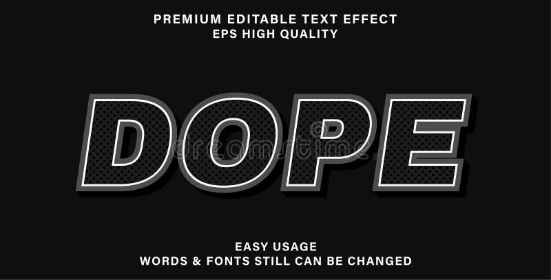 Dope editable text effect stock vector. Illustration of graphic - 206387112