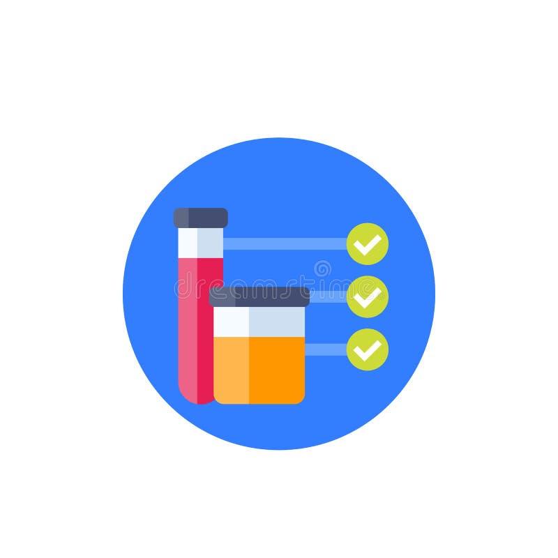 Doping Test, Urine and Blood Samples Icon Stock Illustration ...
