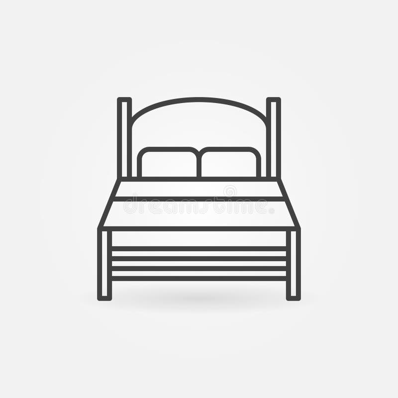 Doppelbett Umriss Vektor Konzept Symbol Vektor Abbildung - Illustration ...