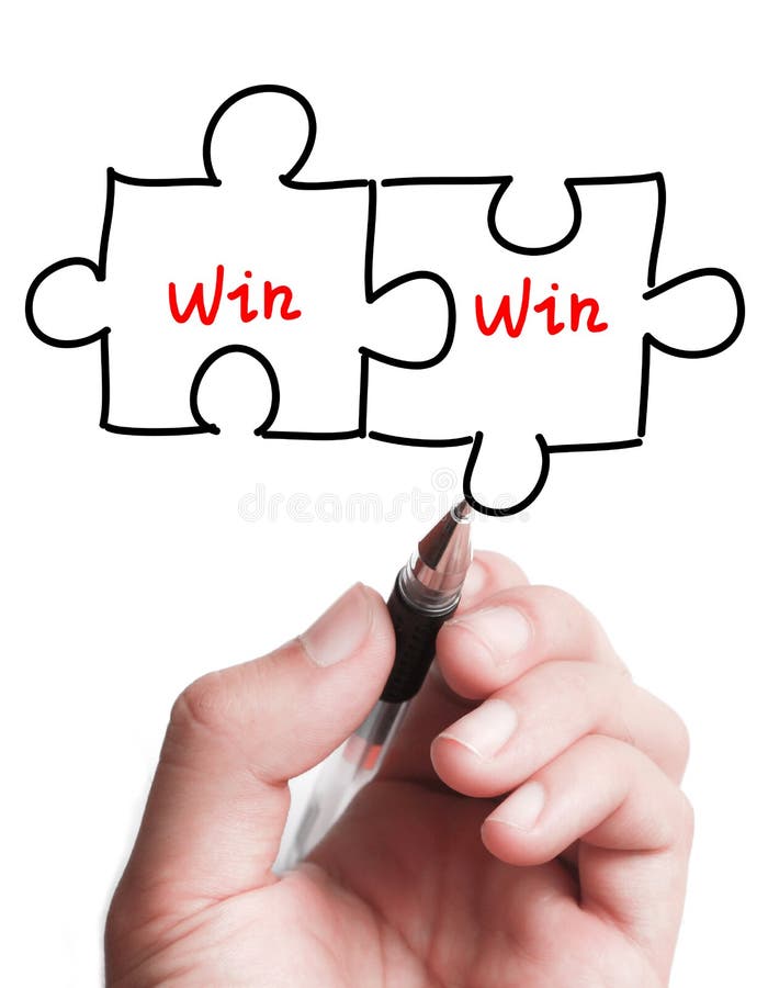 Doppeltes Gewinn-Puzzlespiel-Konzept Stockbild - Bild von begrifflich ...