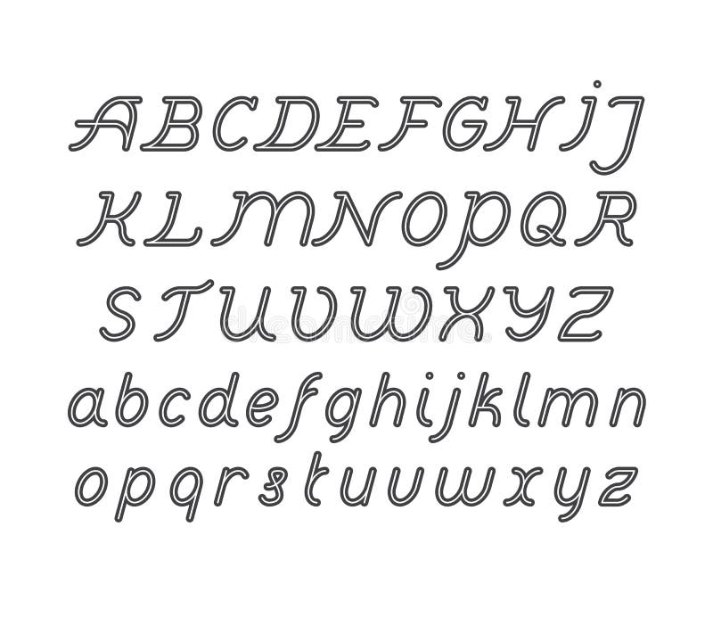 Doppia Linea Arrotondata Fonte Illustrazione Vettoriale - Illustrazione ...