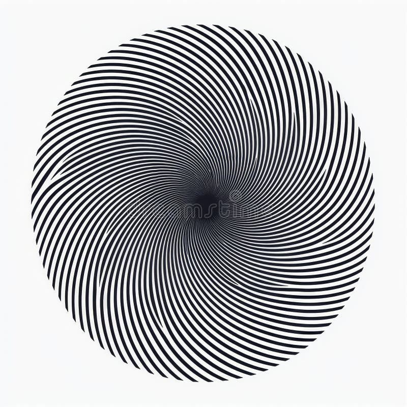 Doppler Effect Spiral Black White Abstract Graphic Element. Stock ...