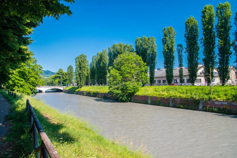 Dora Riparia at Sunny Day in Turin, Italy Stock Photo - Image of nature ...