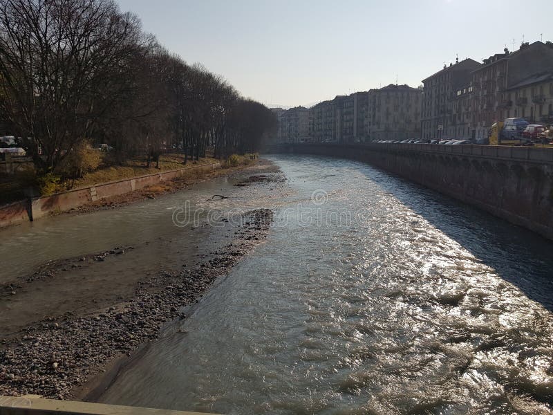 Dora river in Turin stock photo. Image of summer, tourism - 142405968