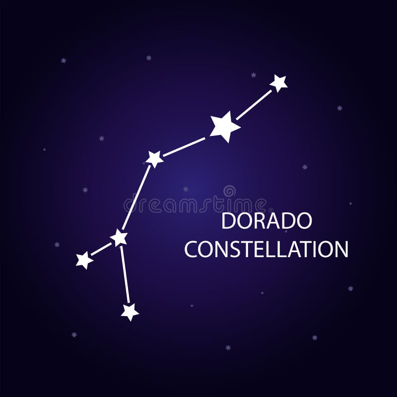 Dorado Constellation with Bright Stars. Vector Illustration. Stock ...