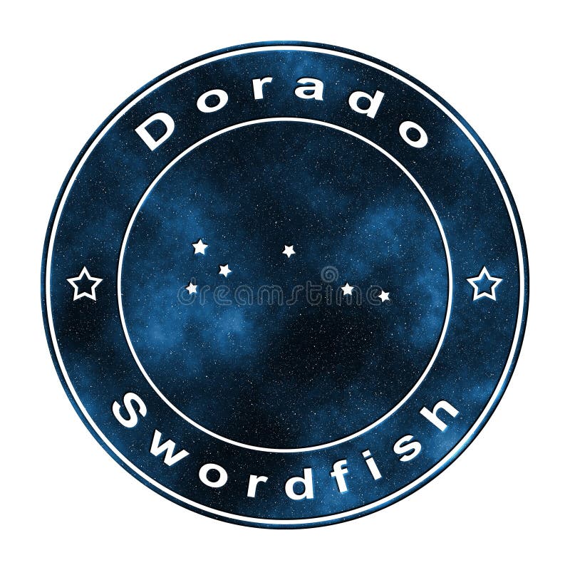 Dorado Star Constellation, Dolphinfish Constellation Stock Illustration ...
