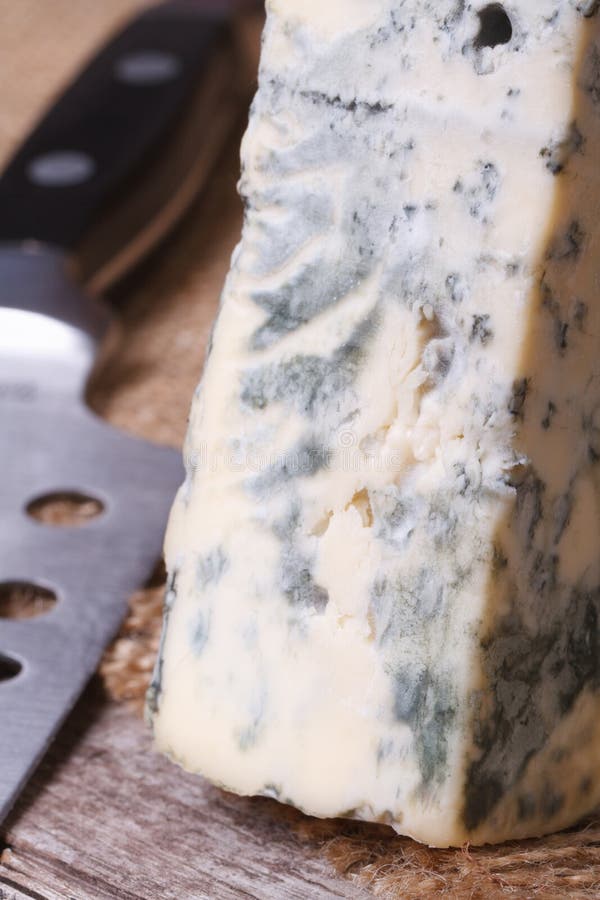 Dorblu Cheese Close Up on an Old Wooden Table Stock Photo - Image of ...