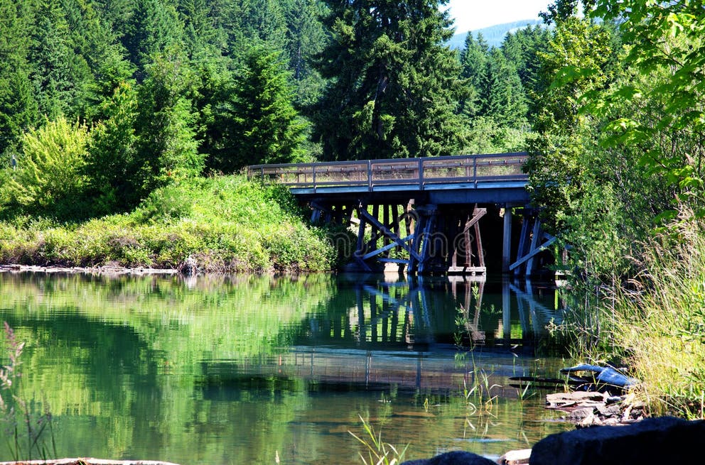 Dorena Reservoir bridge stock photo. Image of forest - 25729634