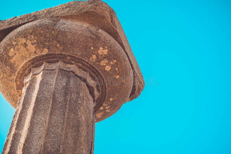 Doric Column Capital of Temple of Athena in Assos Stock Photo - Image ...
