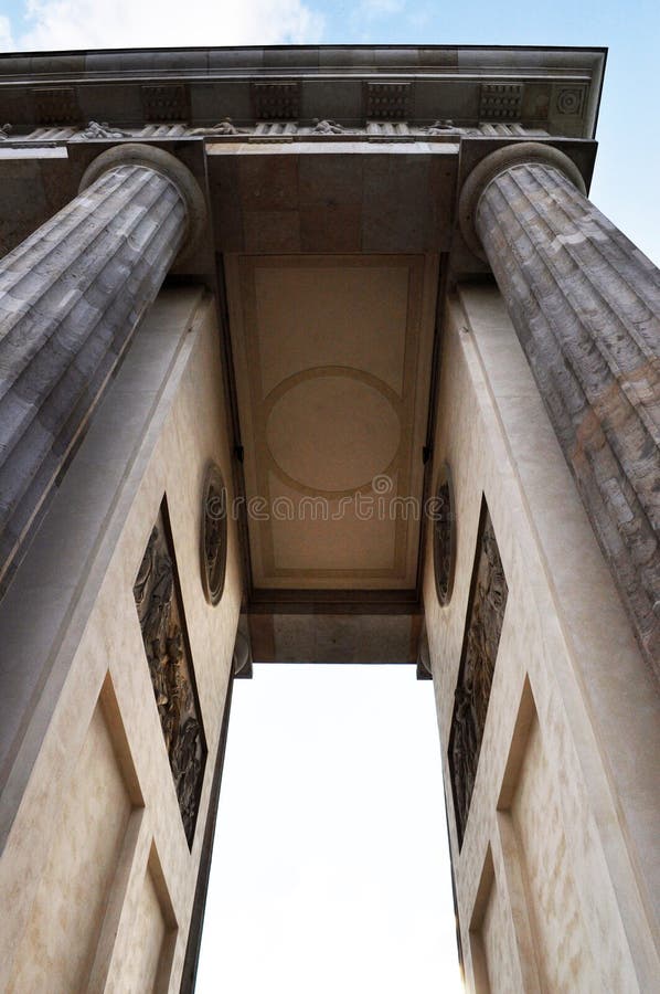 Doric Column Classic Sandstone Gate Stock Photo - Image of greek ...