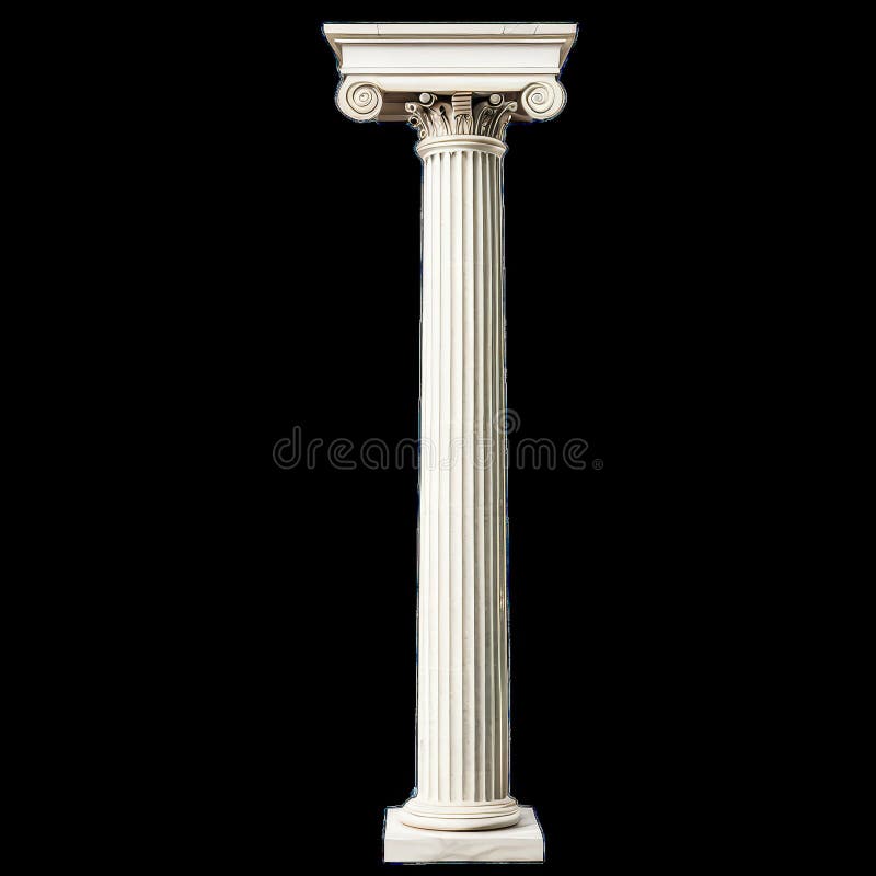 Doric Column Isolated on White Background Stock Image - Illustration of ...
