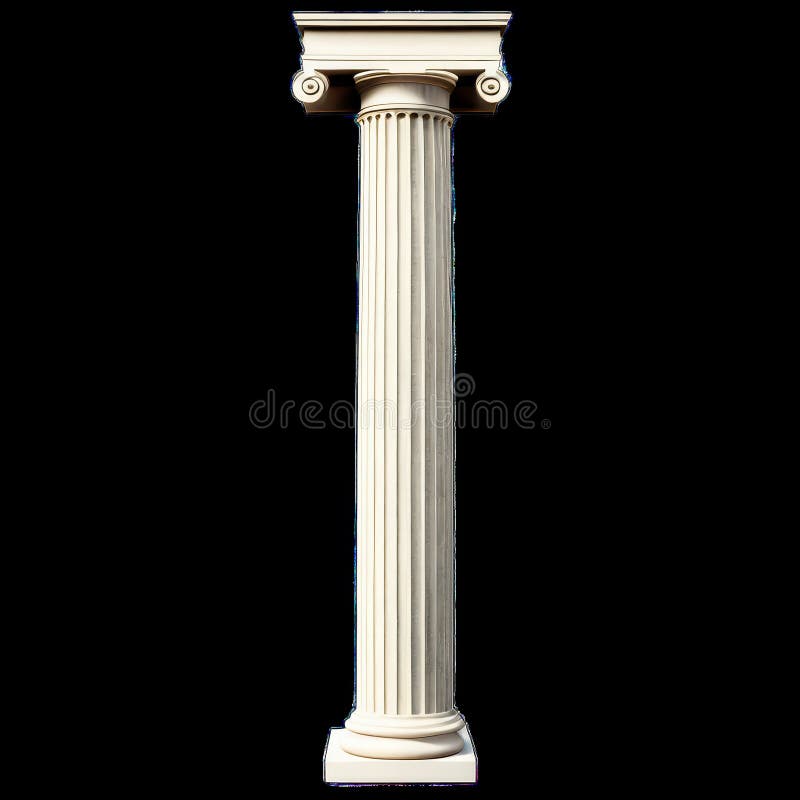 Doric Column Isolated on White Background Stock Image - Illustration of ...
