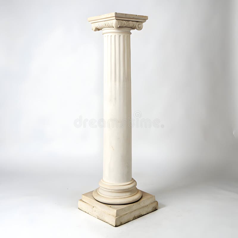 Doric White Stone Column Isolated on White Background Stock ...