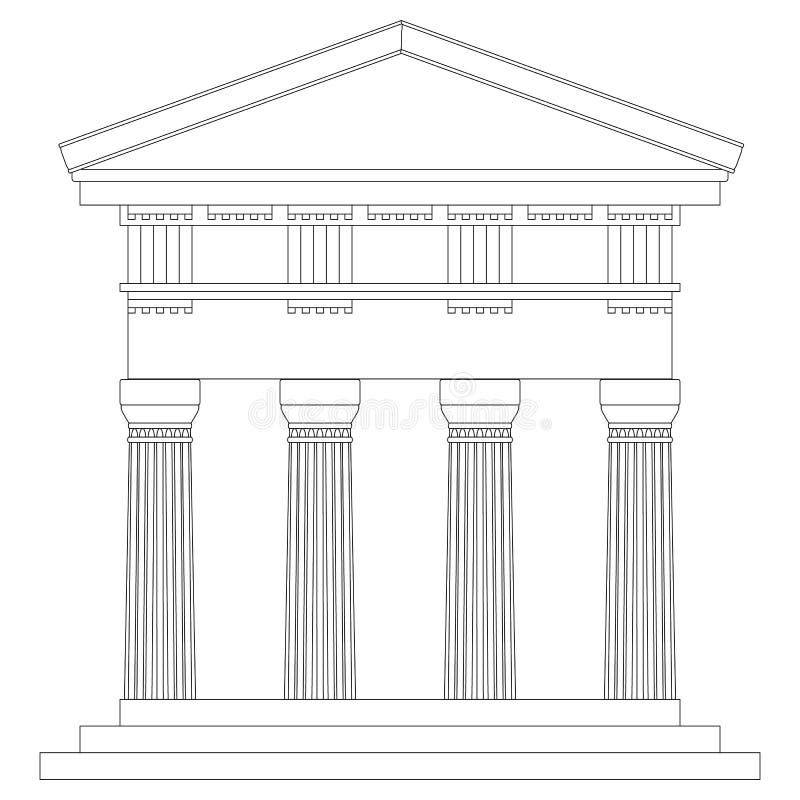Dorisk tempel vektor illustrationer. Illustration av parthenon - 38623364