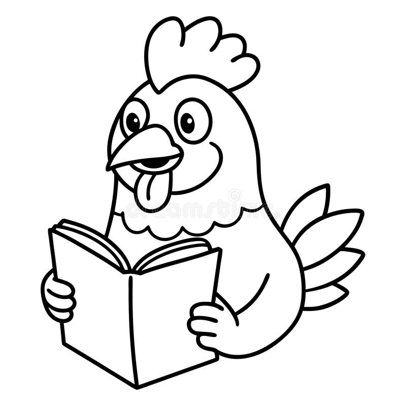 Dorking Chicken Reading Icon Vector Stock Vector - Illustration of ...