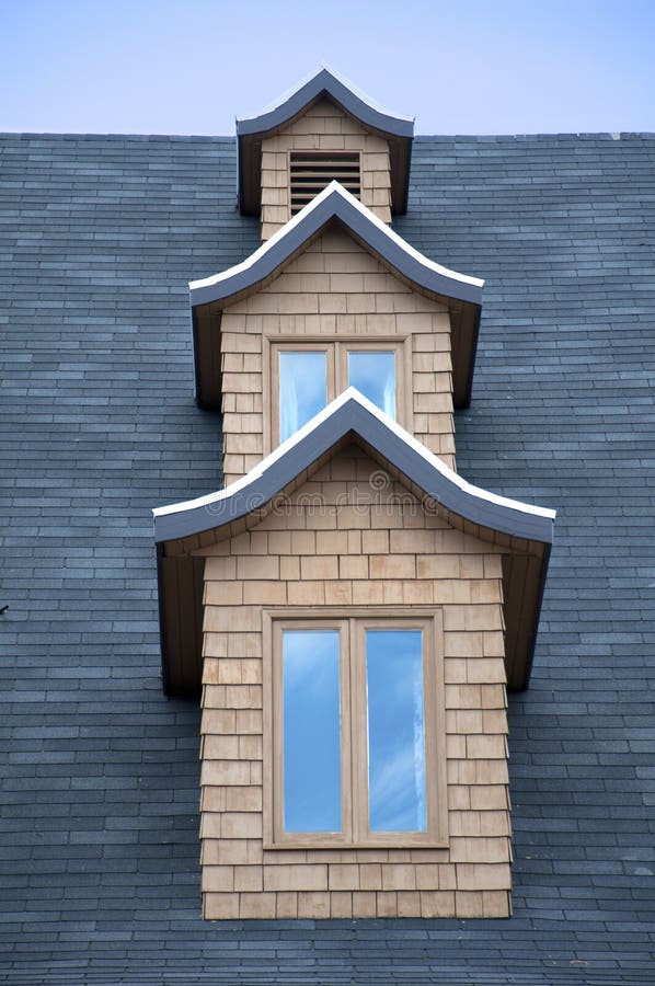 Three dormer windows stock image. Image of window, attic - 23507135